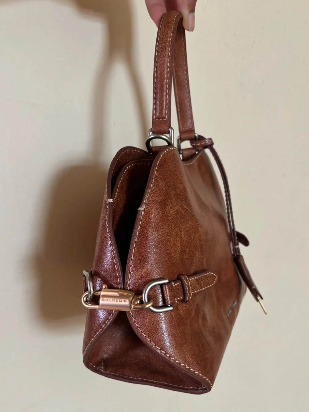 Charles & Keith | Bags | Charles Keith Delfina Tote Purse In Distressed ...